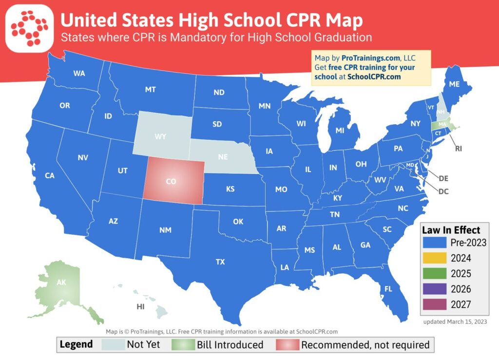 States where CPR Training is Mandatory for High School Graduation ...